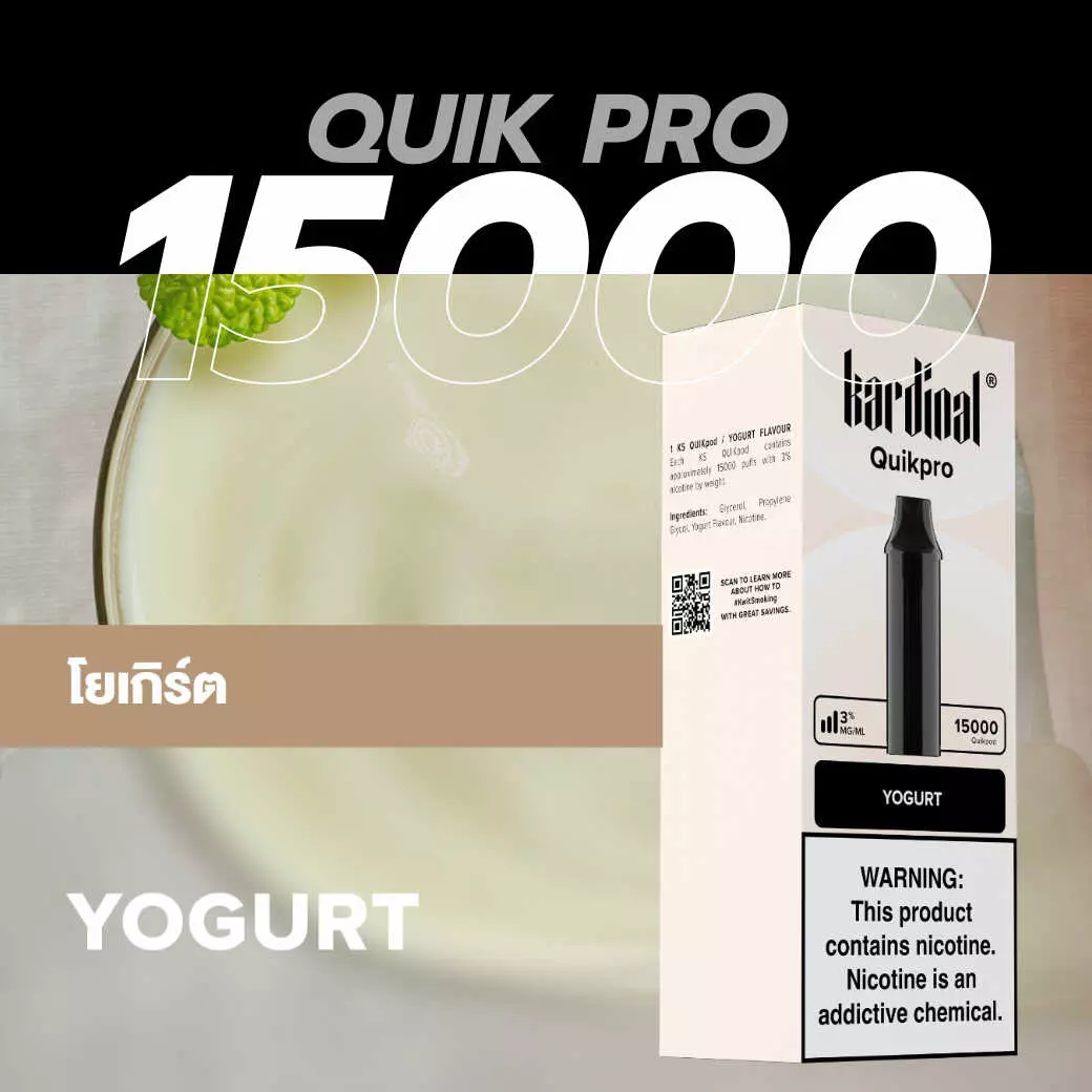 Pod Ks Quik Pro 15000 Puff Yogurt - Kardinal Stick | KS Kurve | SiamKS สินค้าครบ ประกัน Lifetime ...